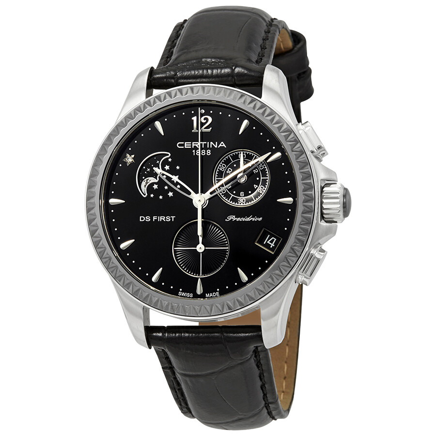 Certina DS First Chronograph Moonphase Black Dial Ladies Watch C030.250 ...