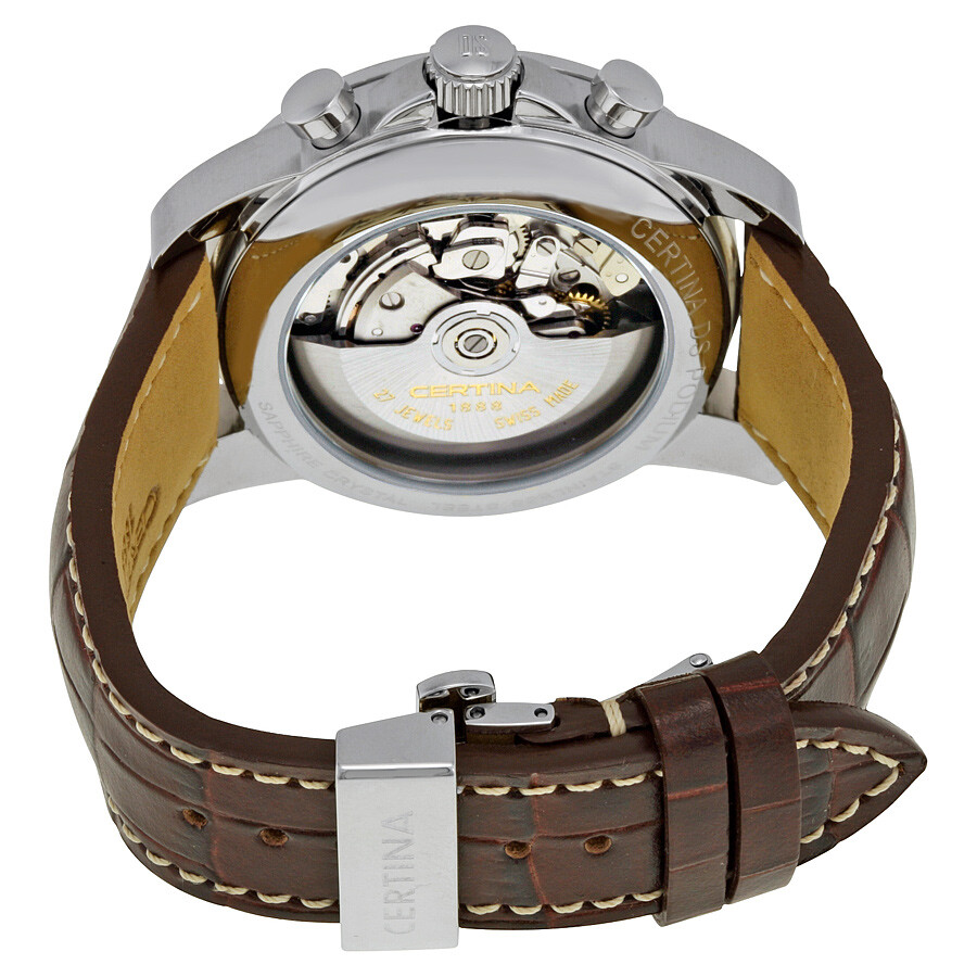 Certina DS Podium Chronograph Automatic Black Dial Brown Leather Men's Watch C001.614.16.057.00 ...