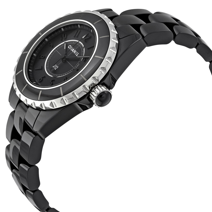 Chanel J12 Black Dial Black Ceramic Ladies Watch H3828 3599594045032 - Watches, J12 - Jomashop