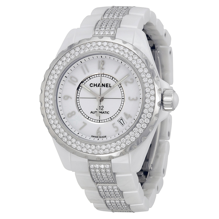 Chanel J12 Diamonds and Ceramic Automatic Unisex Watch H1422 - Watches ...