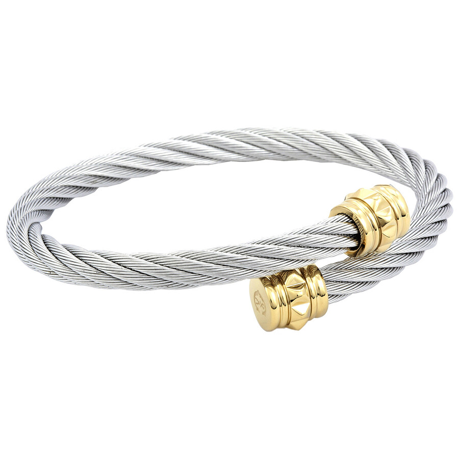 Charriol Celtic Stainless Steel And Yellow Gold PVD Cable Bangle, Size ...
