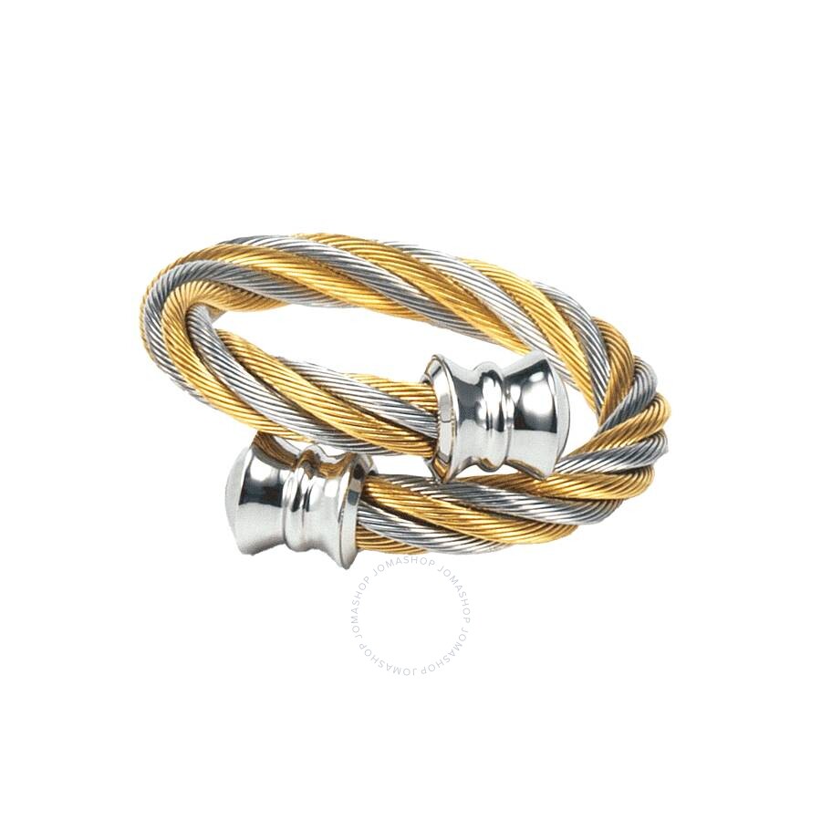 Charriol Celtic Stainless Steel & Yellow PVD Cable Decor Ring, Size L ...