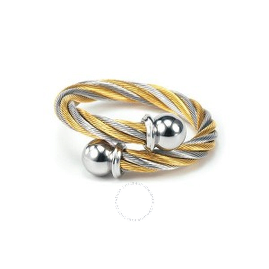 Charriol Celtic Stainless Steel & Yellow PVD Cable Ring, Size S 02-801 ...