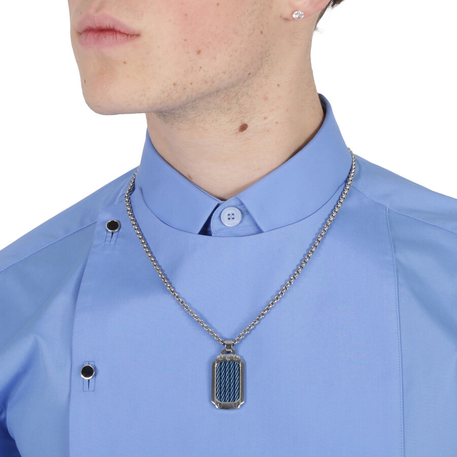 Charriol Celtic Steel PVD Blue Dog Tag Chain Necklace 08-05-1203-1 ...