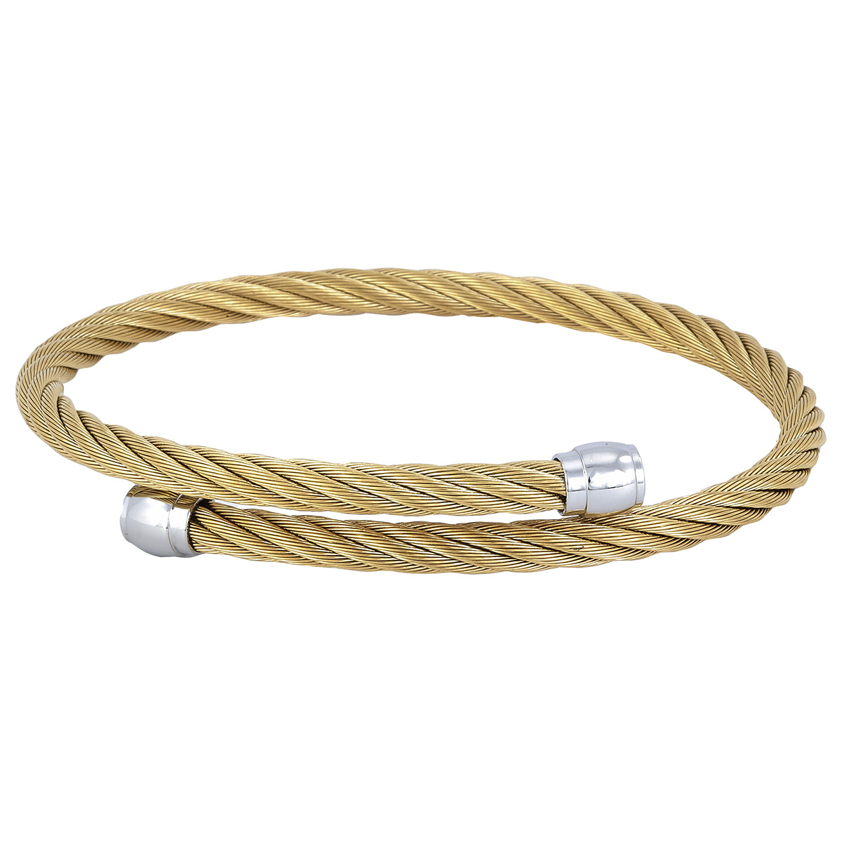 Charriol Celtic Yellow Gold PVD Stainless Steel Cable Bangle, Size M 04 ...