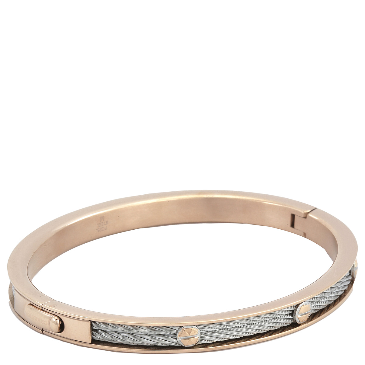 Charriol Forever Eternity Rose Gold PVD Steel Cable Bangle, Size M 04 ...