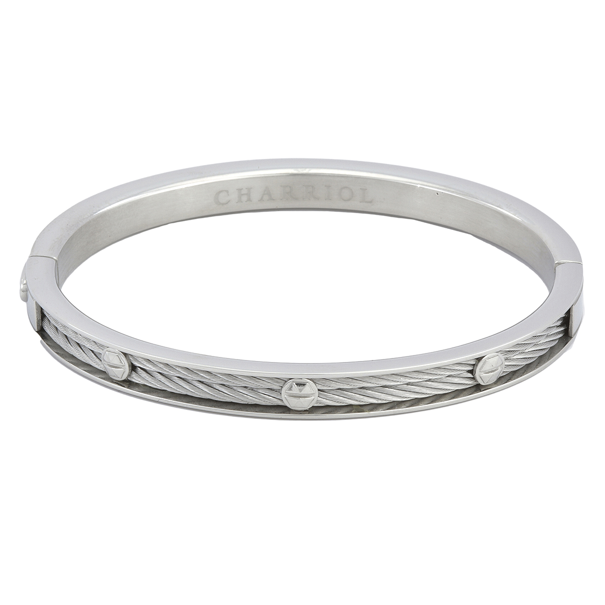 Charriol Forever Eternity Stainless Steel Cable Bangle, Size M 04-101 ...