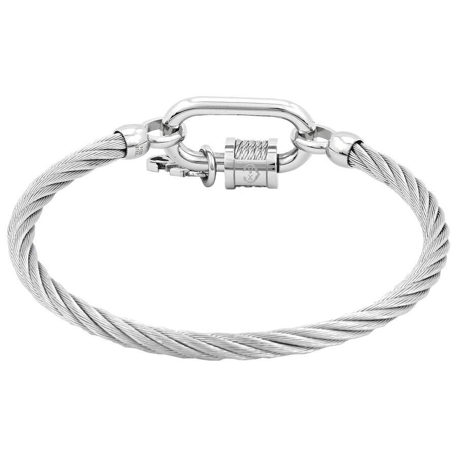 Charriol Forever Lock Stainless Steel Cable Bangle, Size M 04-101-1139 ...