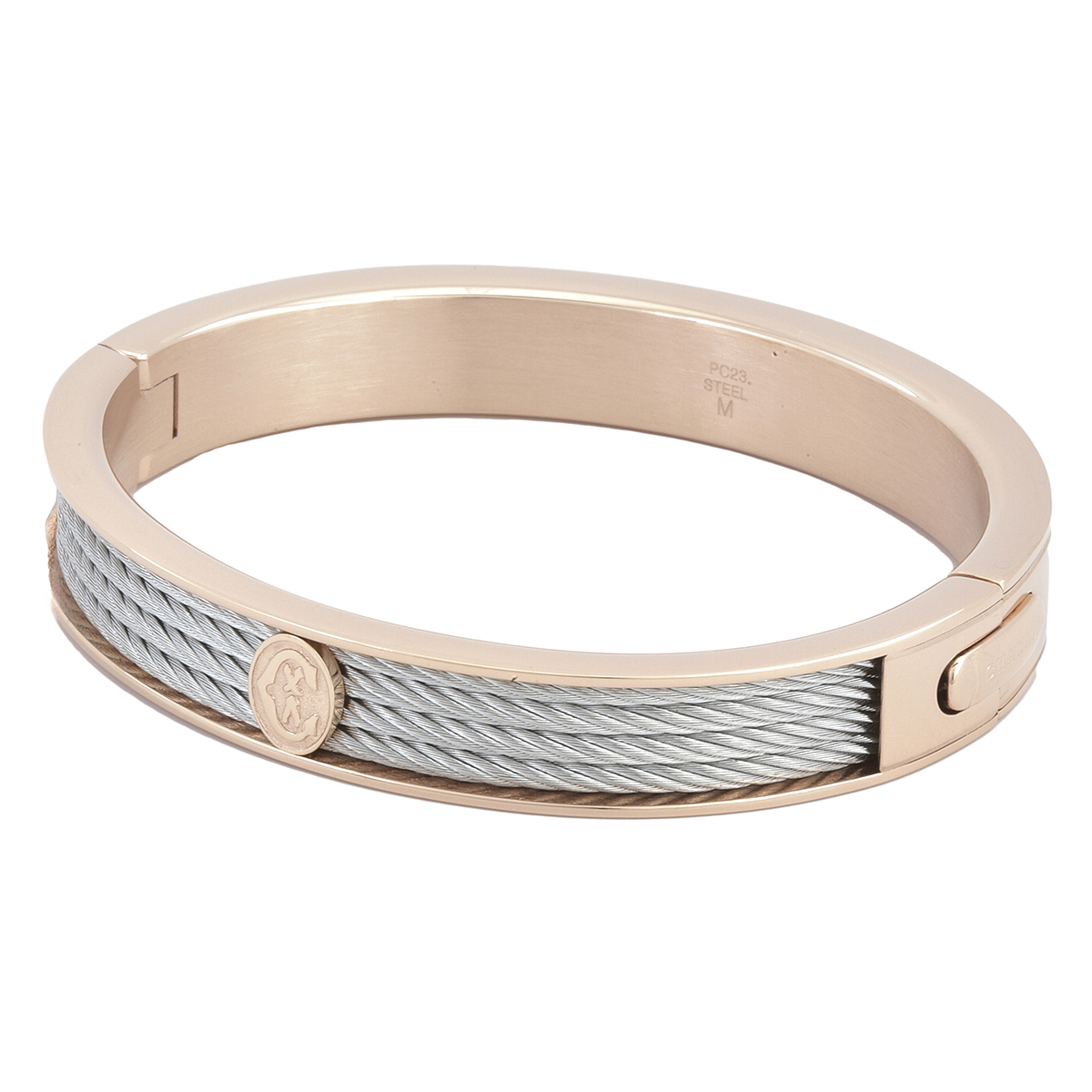 Charriol Forever Rose Gold PVD Steel Cable Bangle, Size M 04-102-1139 ...