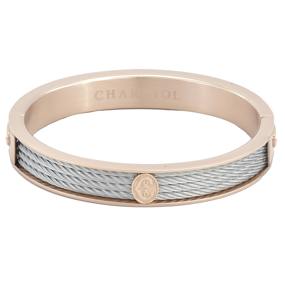 Charriol Forever Rose Gold PVD Steel Cable Bangle, Size M 04-102-1139 ...