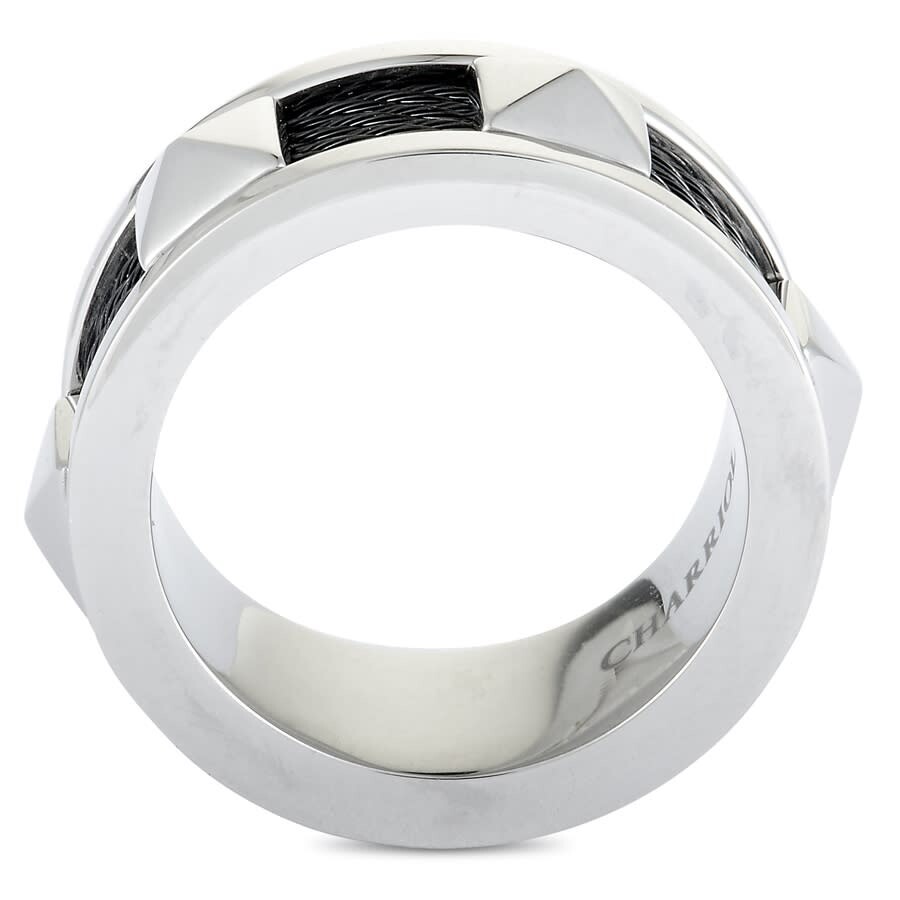 Charriol Forever Stainless Steel and Black PVD Cable Band Ring, Size 54 ...