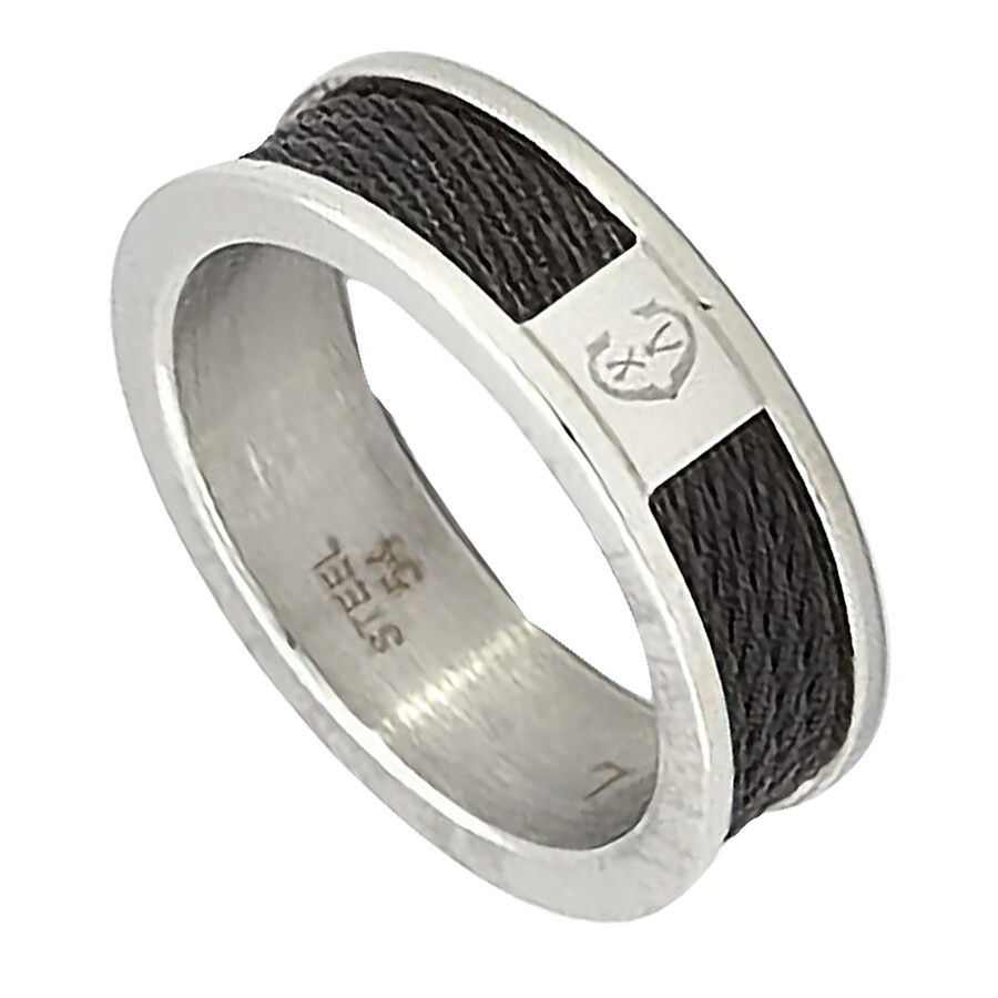 Charriol Forever Stainless Steel Black PVD Cable Ring, Brand Size 54 ...