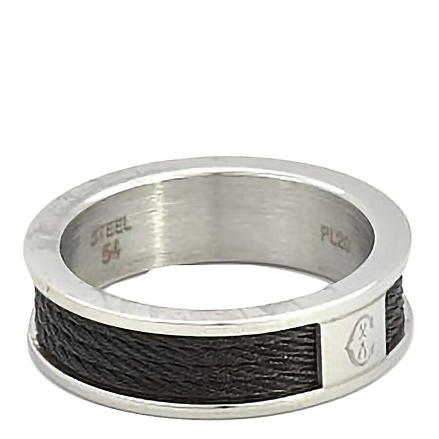 Charriol Forever Stainless Steel Black PVD Cable Ring, Brand Size 54 ...