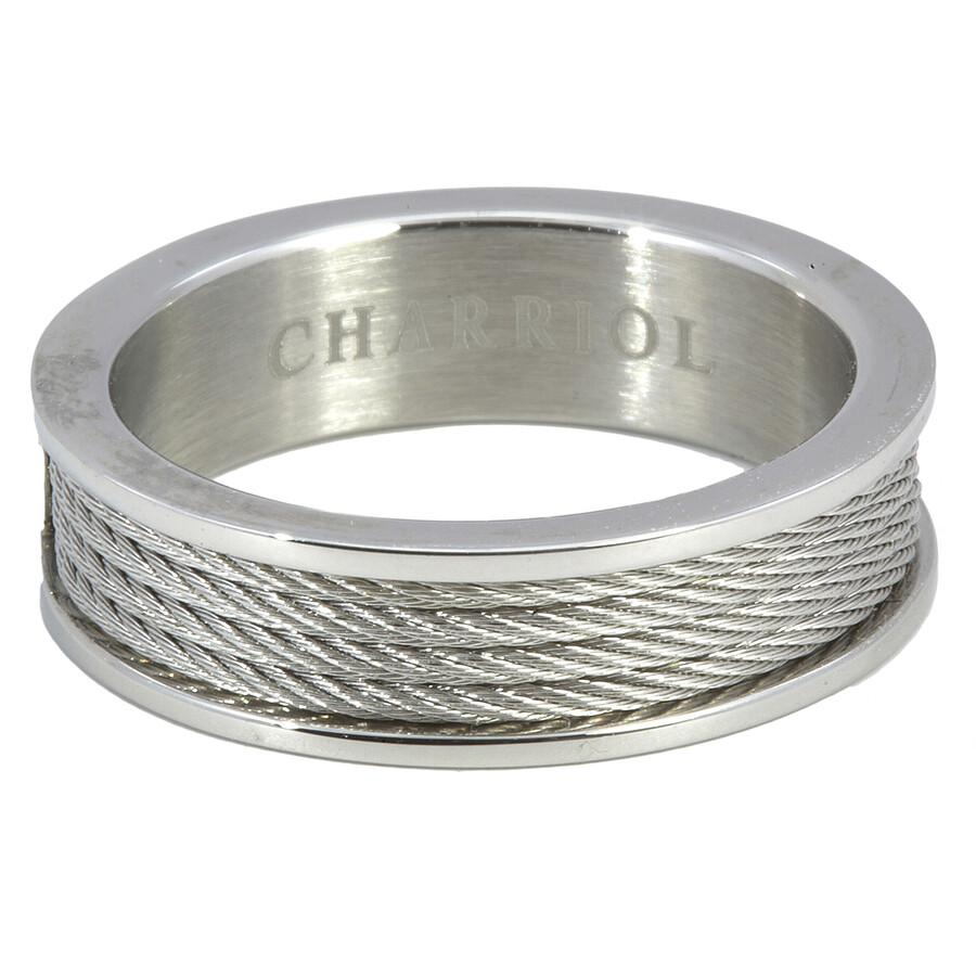 Charriol Forever Stainless Steel Cable Ring, Brand Size 54 (US Size 6. ...
