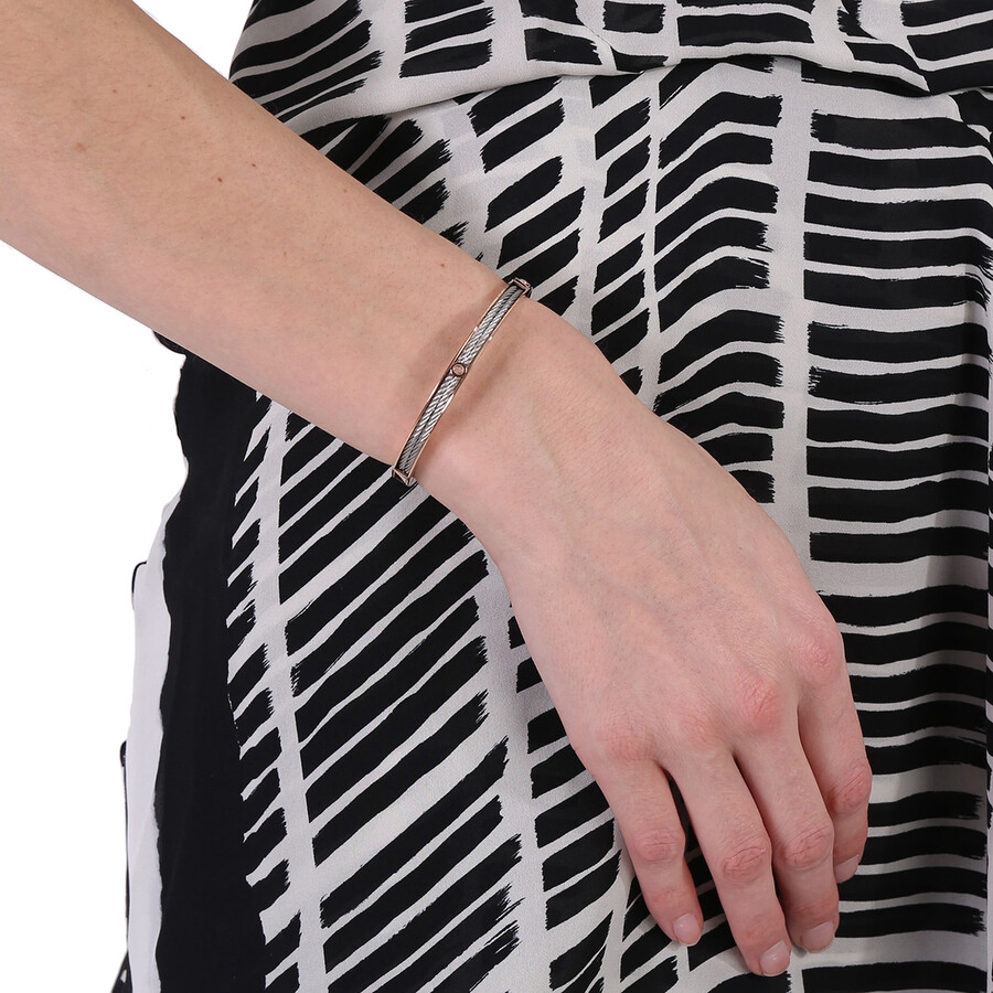 Charriol Forever Thin Rose Gold PVD Steel Cable Bangle, Size M 04-102 ...