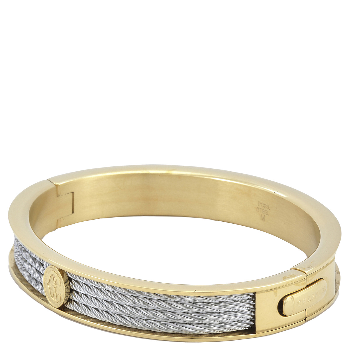 Charriol Forever Yellow Gold PVD Steel Cable Bangle, Size M 04-104-1139 ...