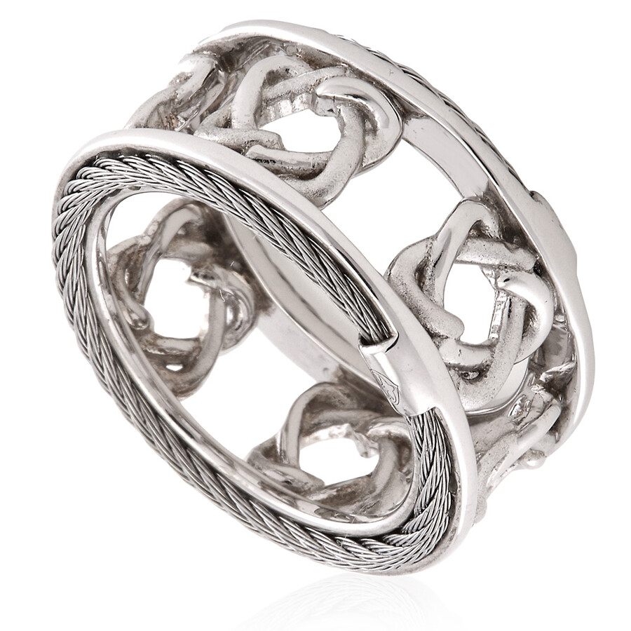 Charriol Heart to Heart Sterling Silver Cable Ring, Size 52 02-23-1199 ...