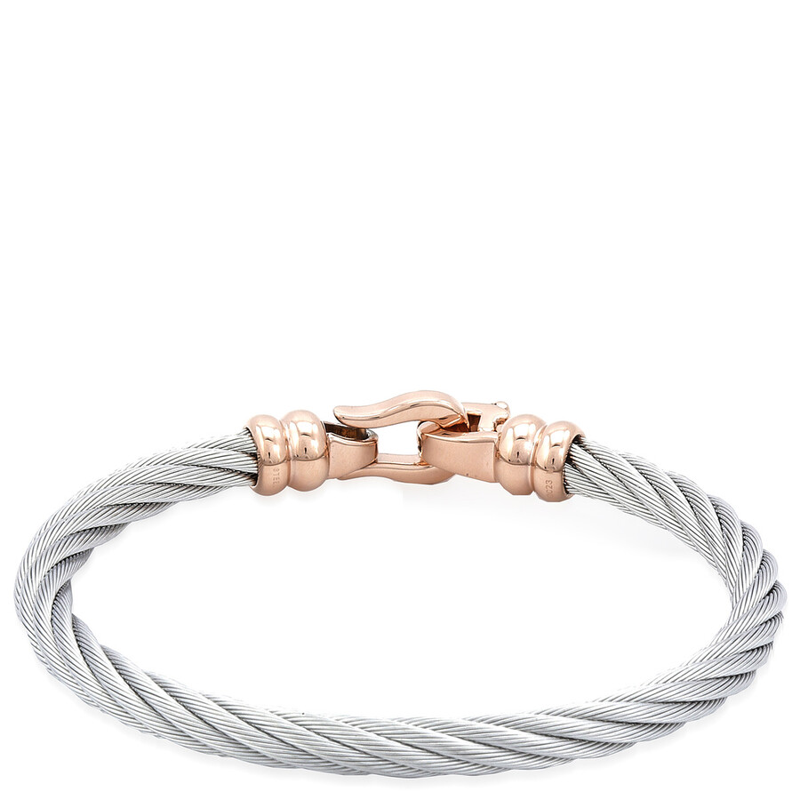 Charriol Ibiza Stainless Steel Cable And Rose Gold Pvdl Bangle, Size M ...