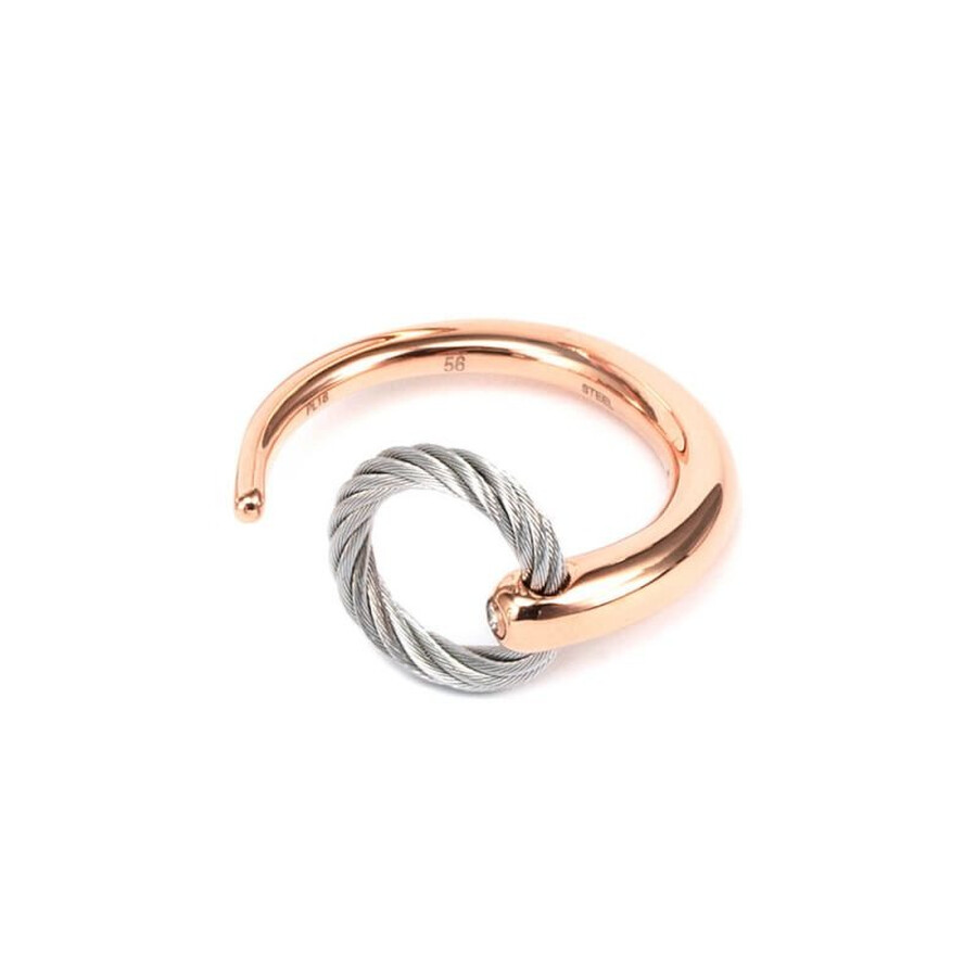 Charriol Infinity Zen Rose Gold PVD Steel Cable Topaz Ring, Size 56 02 ...