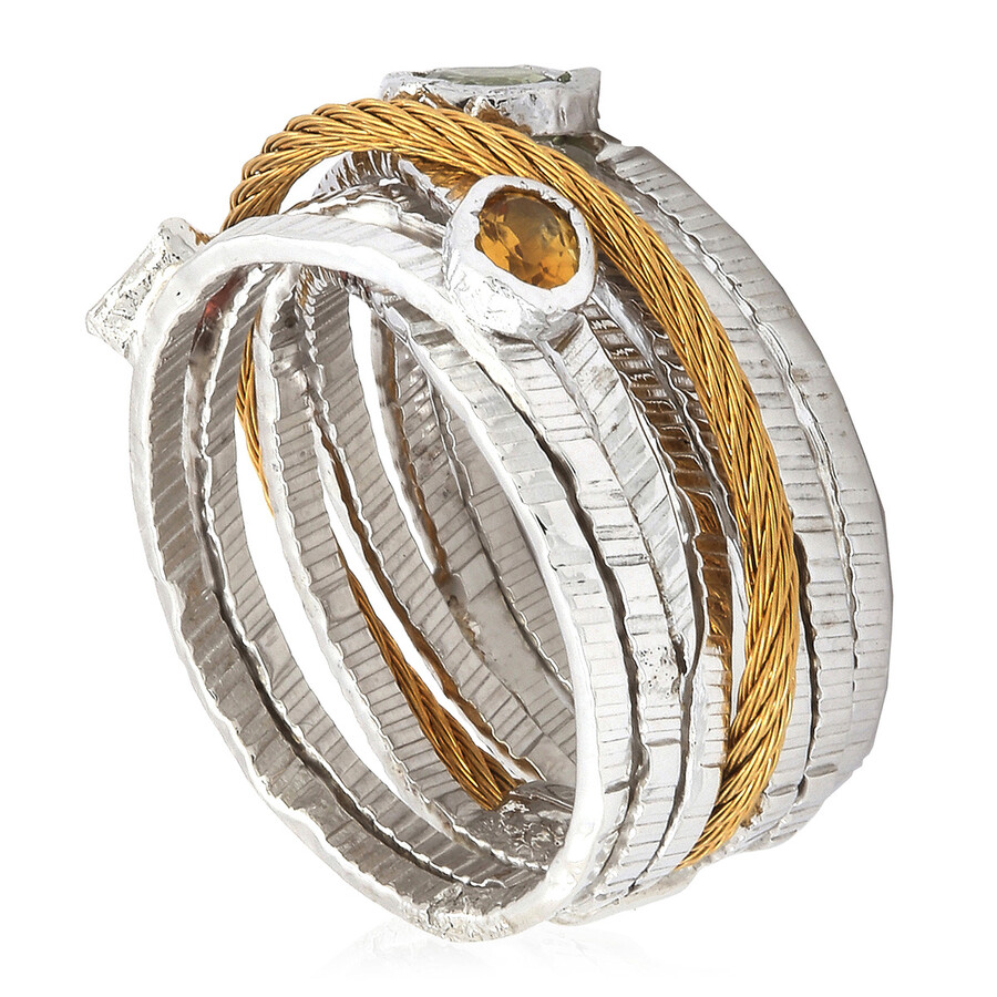 Charriol Tango Sapphire Garnet Citrine Stainless Steel Yellow PVD Cable ...