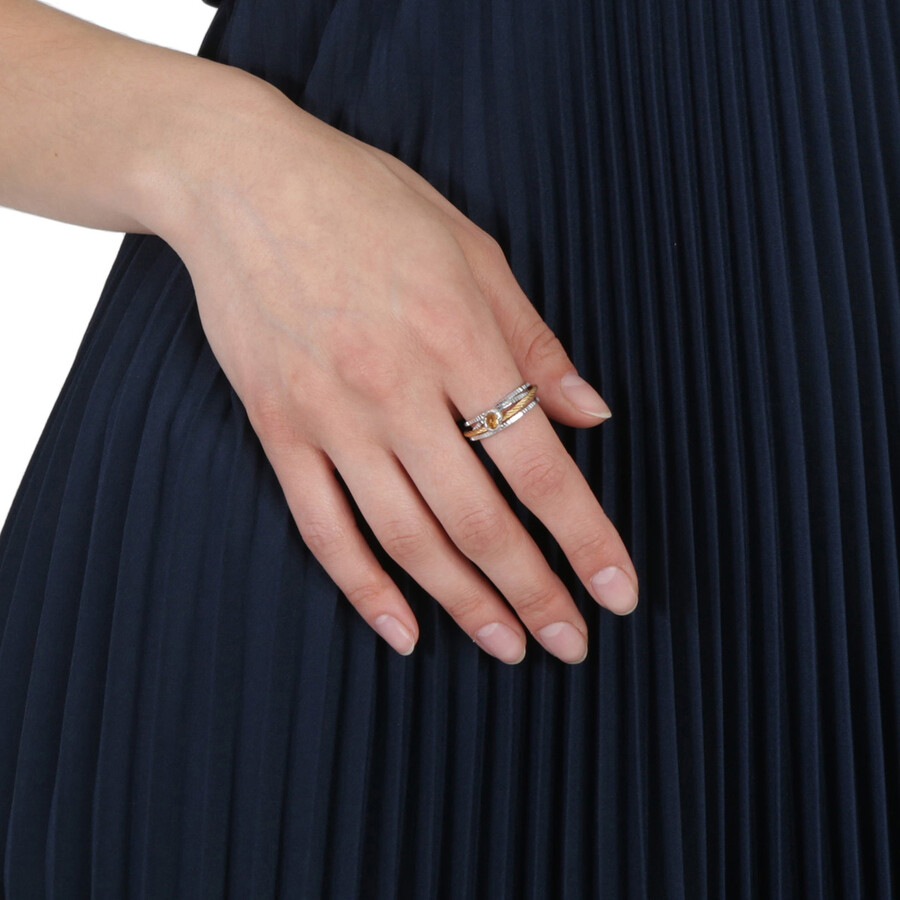 Charriol Tango Yellow Citrine Stainless Steel Yellow PVD Cable Ring ...