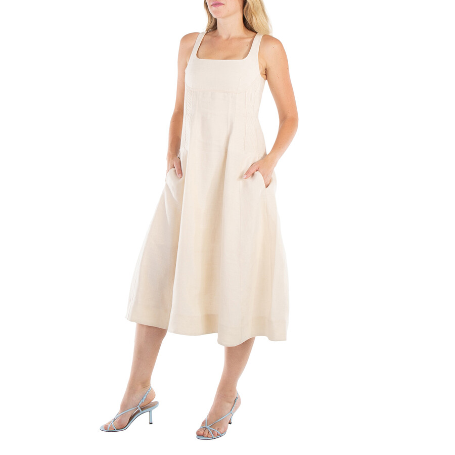 Chloe Ladies Coconut Milk Textured Corset-Inspired Midi-Dress, Brand ...