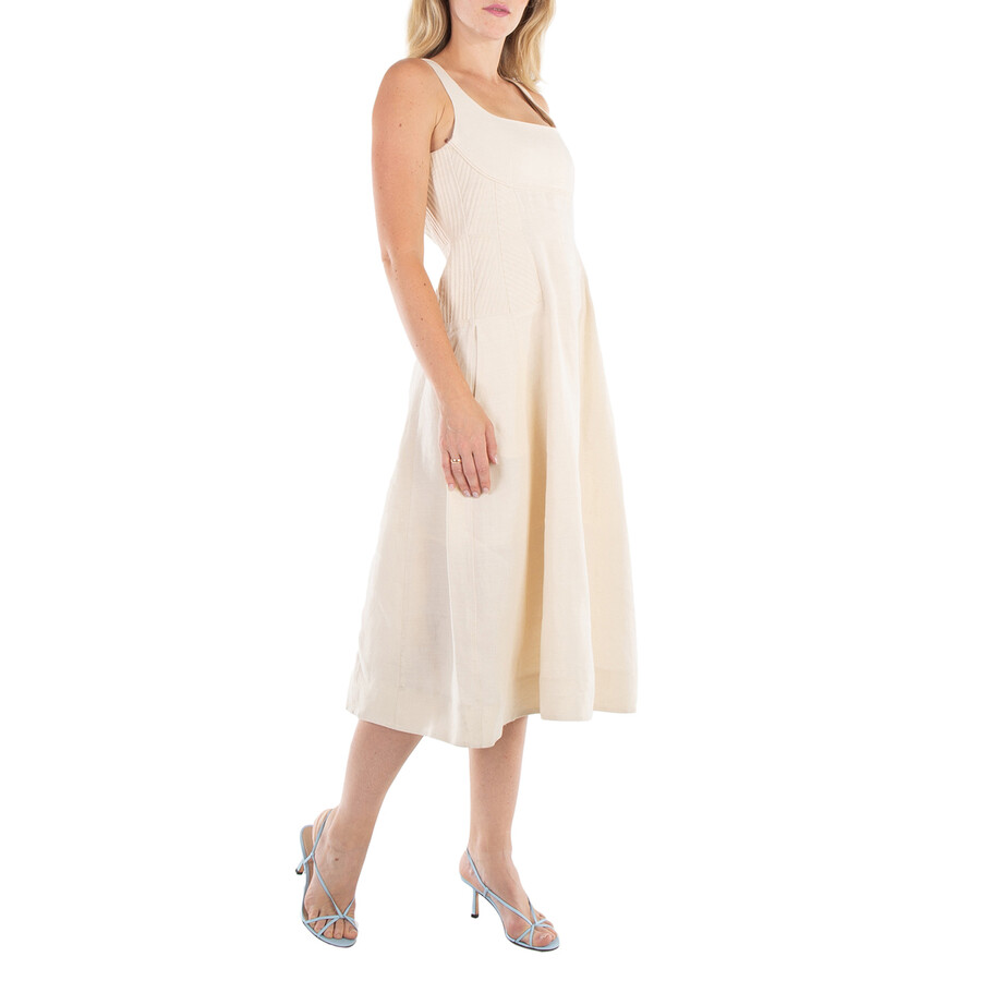 Chloe Ladies Coconut Milk Textured Corset-Inspired Midi-Dress, Brand ...