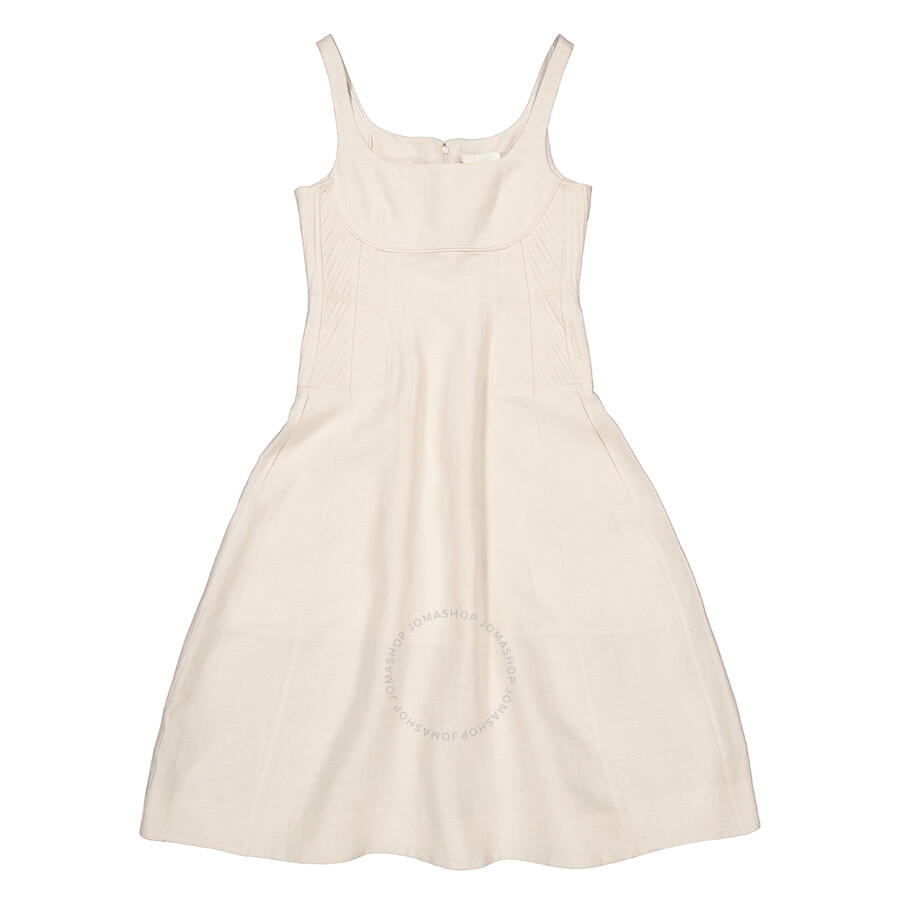 Chloe Ladies Coconut Milk Textured Corset-Inspired Midi-Dress, Brand ...