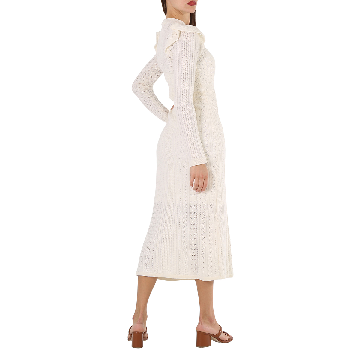 Chloe Ladies Snow White Wool Cash Knit Dress, Size X-Small ...