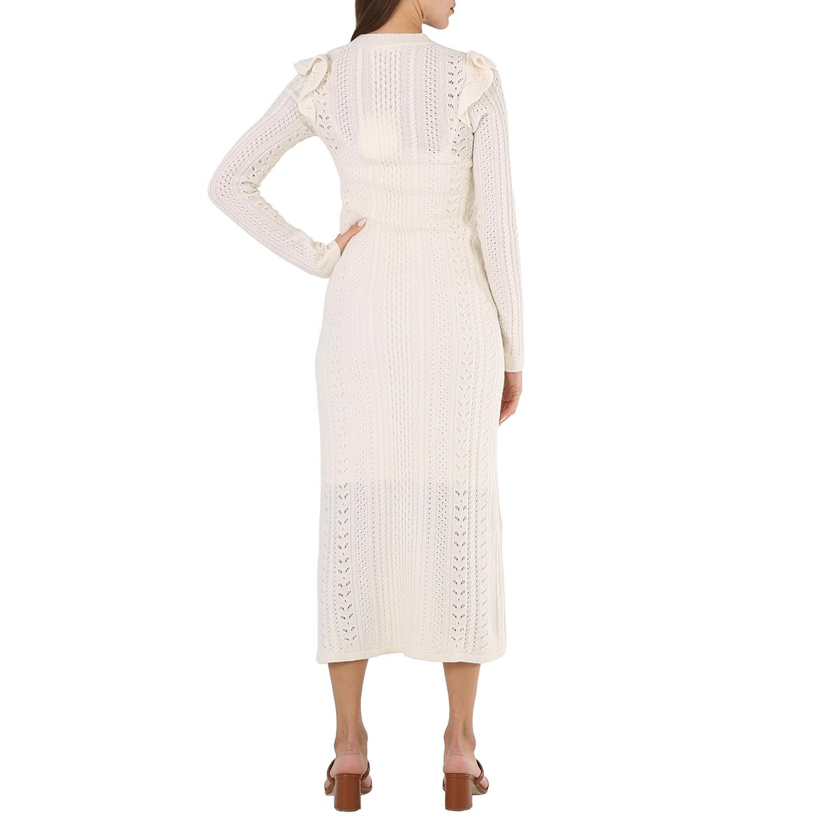 Chloe Ladies Snow White Wool Cash Knit Dress, Size X-Small ...