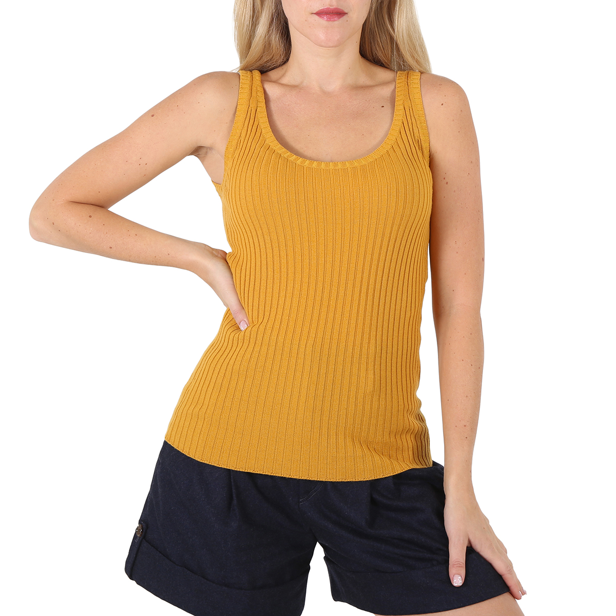 Chloe Ladies Sunlight Yellow Fitted Tank Top, Size Small ...