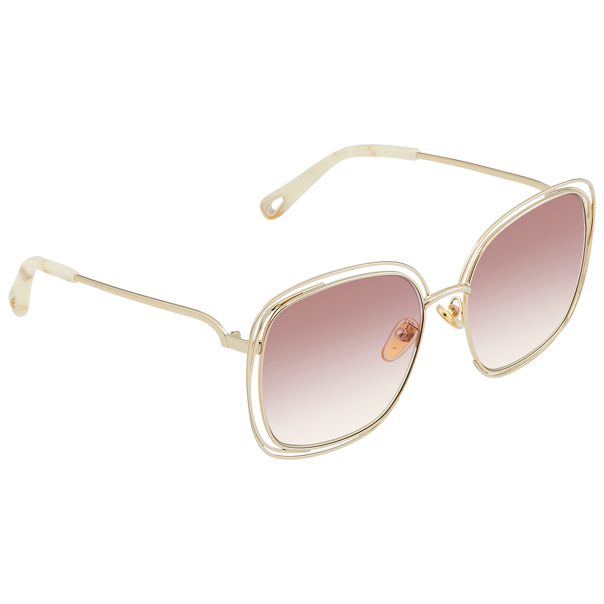 Chloe Pink Gradient Square Ladies Sunglasses CH0077SK 003 58 ...