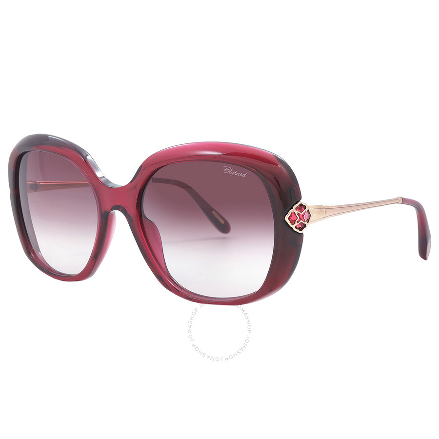 Chopard Brown Gradient Butterfly Ladies Sunglasses SCH314S 06F6 57 190605359860 - Sunglasses ...