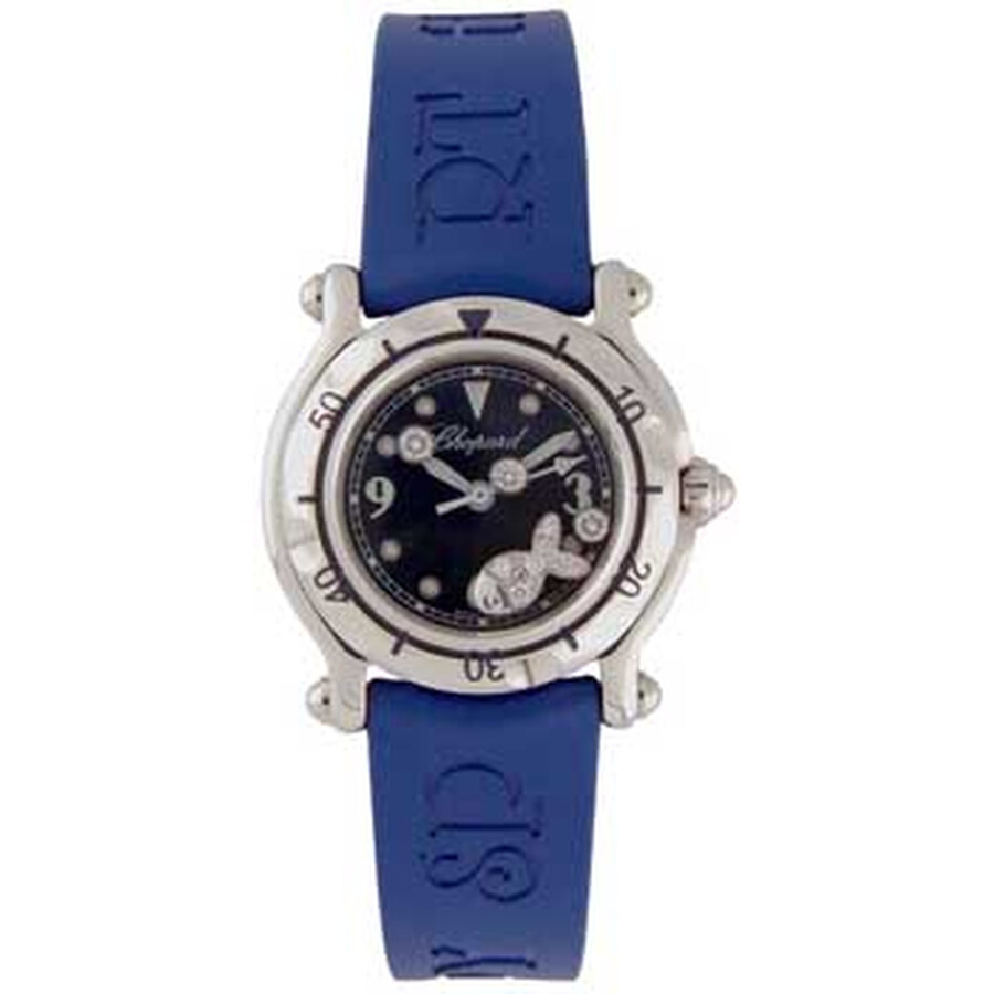 Chopard Happy Beach Diamond Fish Steel Dark Blue Mini Ladies Watch 27/ ...