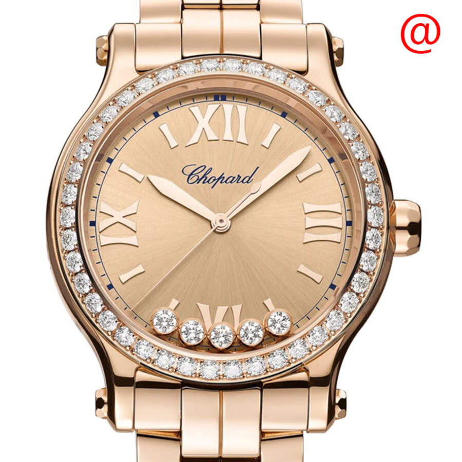 Chopard Happy Sport Automatic Chronometer Diamond Gold Dial Ladies ...