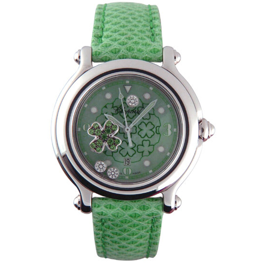 Chopard Happy Sport Diamond Emerald Good Luck Clover Green Unisex Watch ...