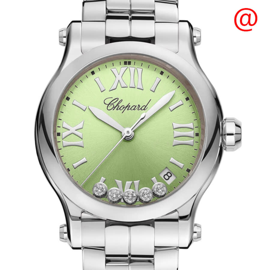Chopard Happy Sport Quartz Green Dial Ladies Watch 278582-3011 - Watches, Happy Sport - Jomashop