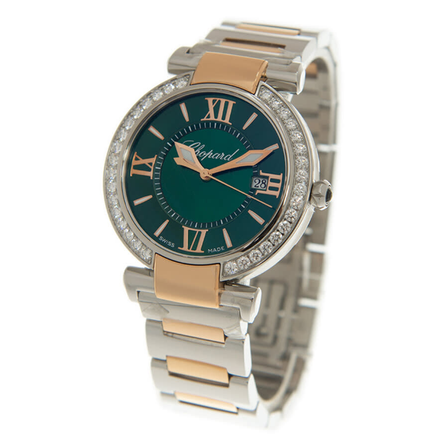 Chopard Imperiale Green Dial Diamond Two Tone Ladies Watch 388532-6009 ...