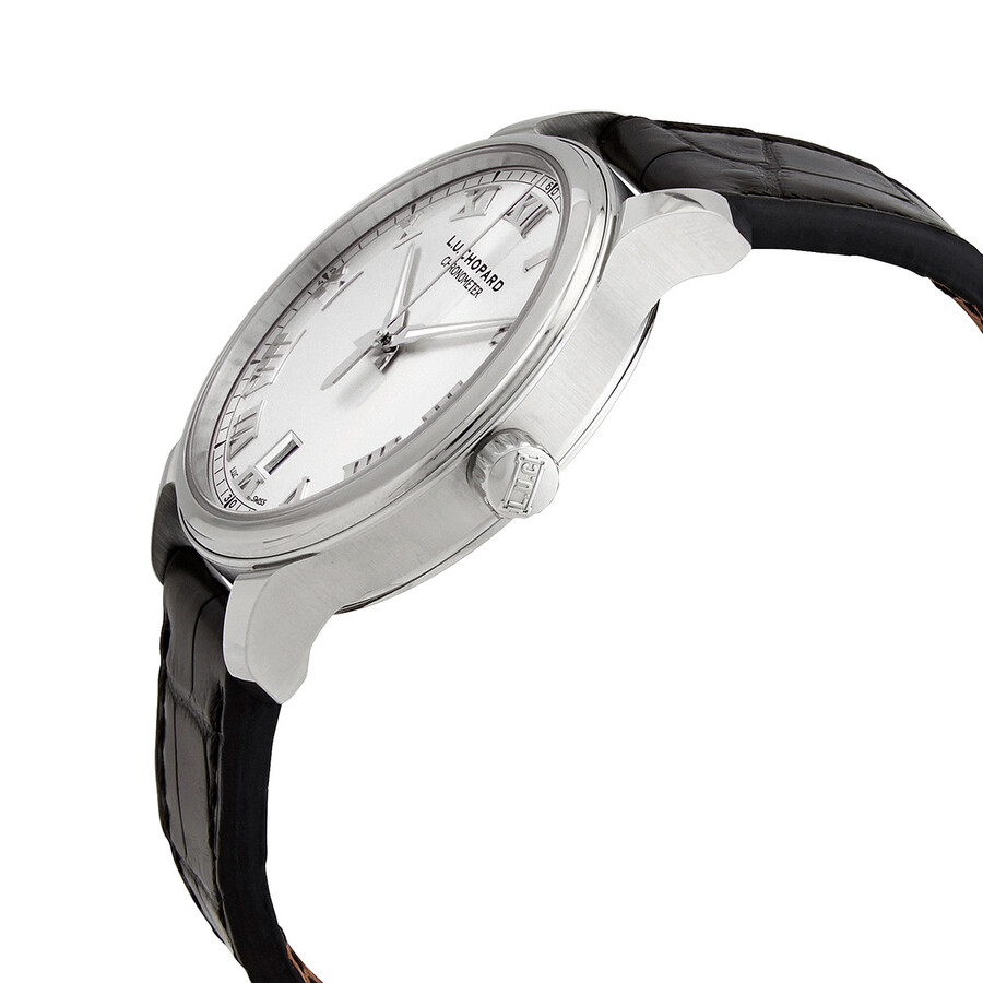 Chopard L.U.C. 1937 Classic Automatic Silver Dial Black Leather Men's ...