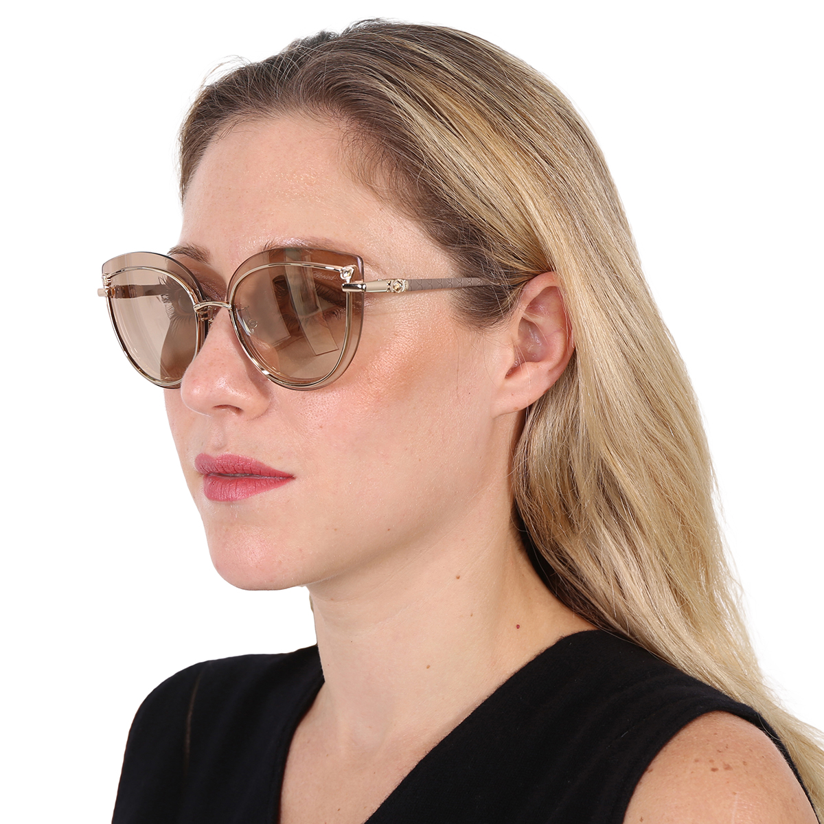 Chopard Smoke Gradient Mirror Silver Cat Eye Titanium Ladies Sunglasses ...