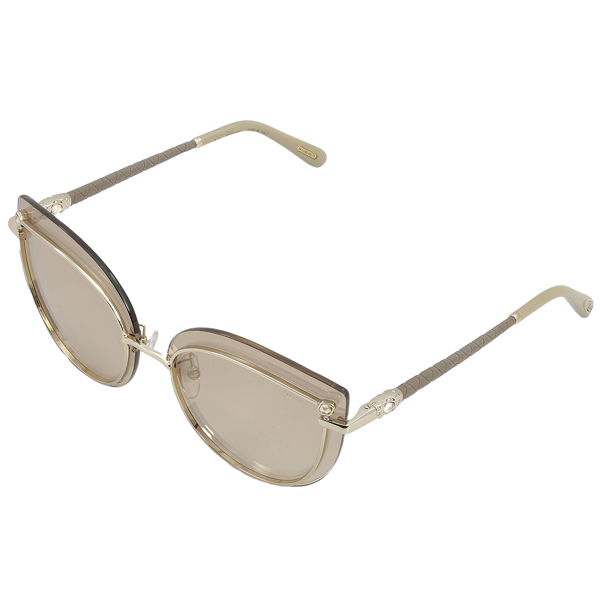 Chopard Smoke Gradient Mirror Silver Cat Eye Titanium Ladies Sunglasses ...