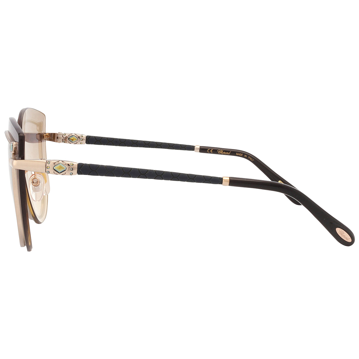 Chopard Smoke Gradient Mirror Silver Cat Eye Titanium Ladies Sunglasses ...