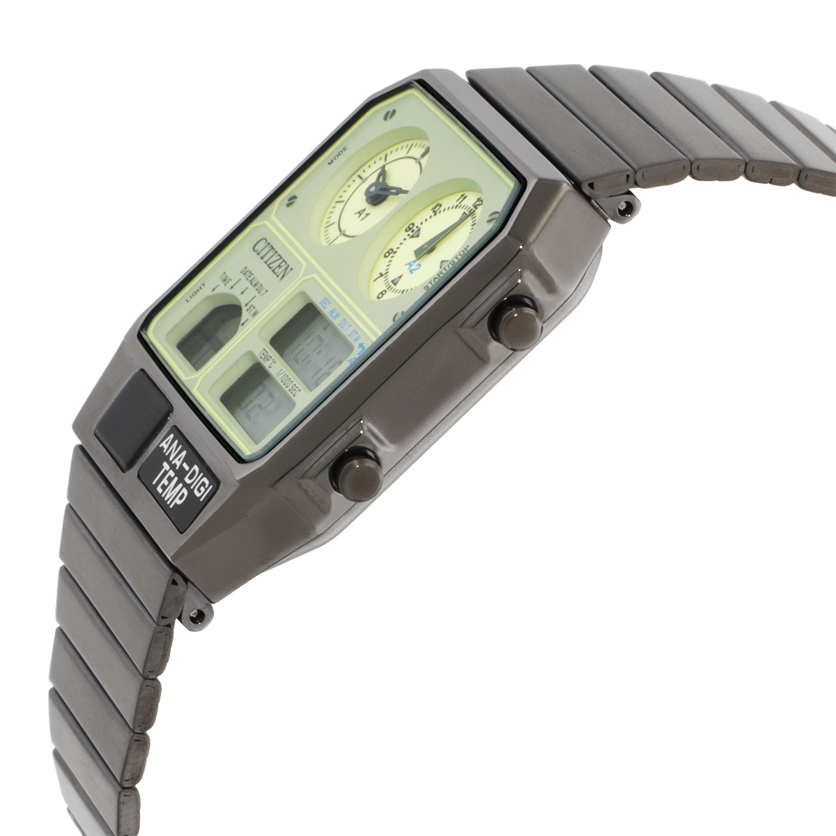 Citizen Alarm Quartz Analog-Digital Green Dial Ladies Watch JG2147-85X ...