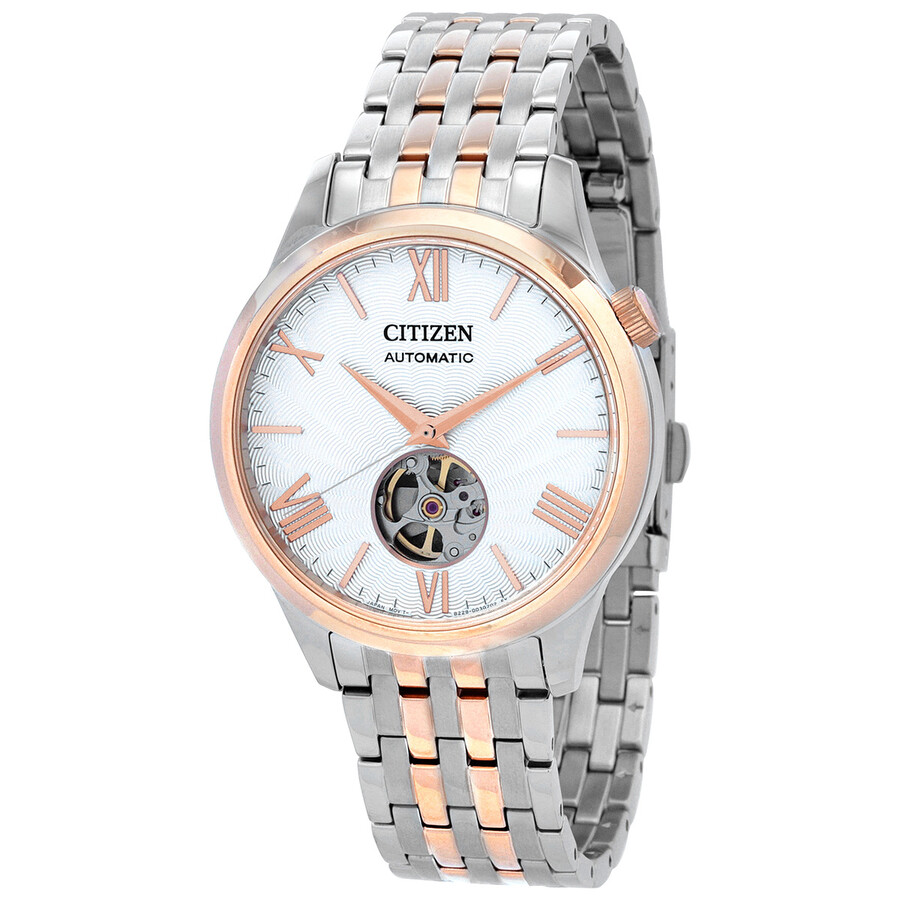 Citizen Automatic White Dial Two-Tone Men's Watch NH9136-88A 4974374335319 - Watches - Jomashop