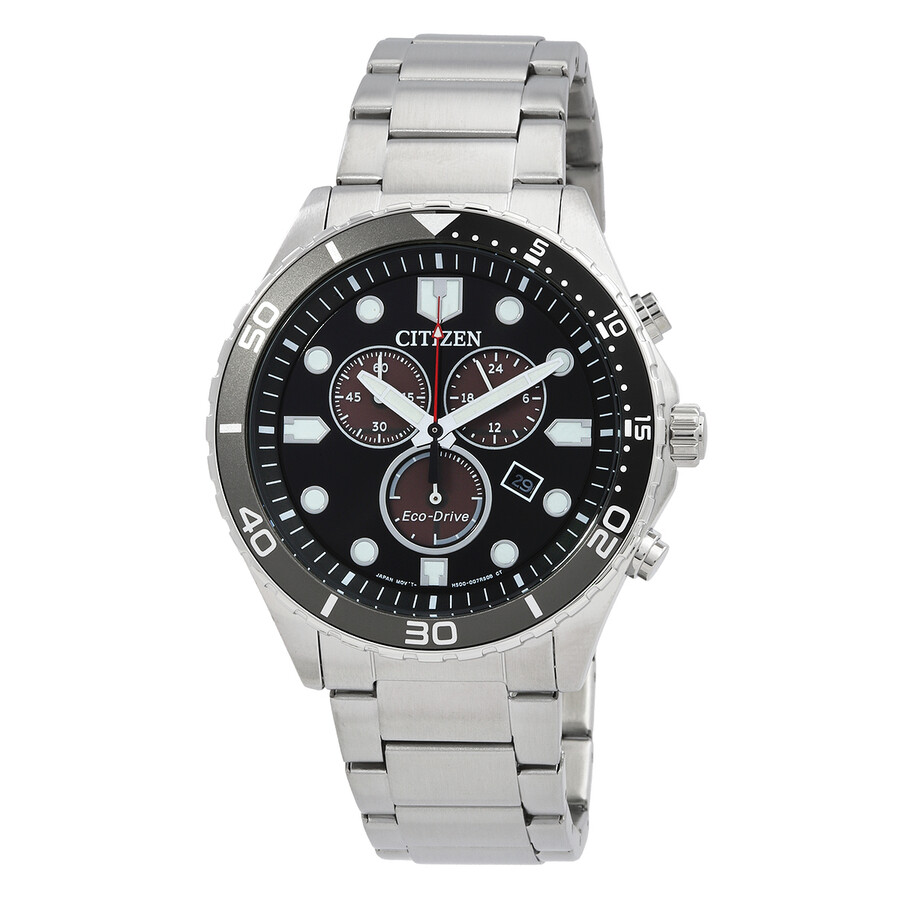 Citizen Chrono Sporty-Aqua Chronograph Black Dial Men's Watch AT2568 ...