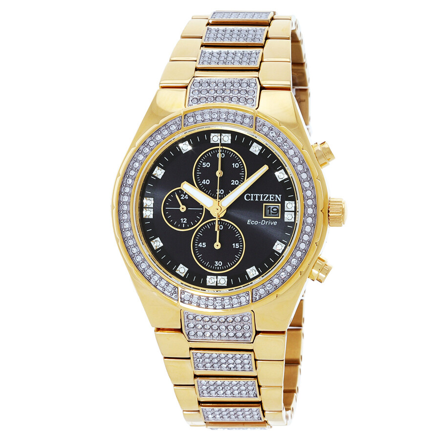 Citizen Chronograph Eco-Drive Crystal Black Dial Men's Watch CA0752-58E ...
