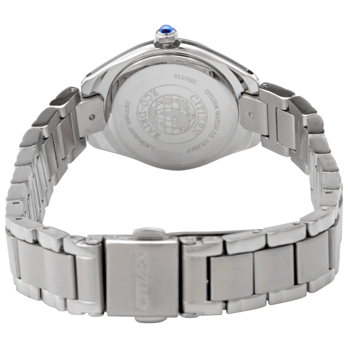 Citizen Eco-Drive Crystal Blue Dial Stainless Steel Ladies Watch EW2540 ...
