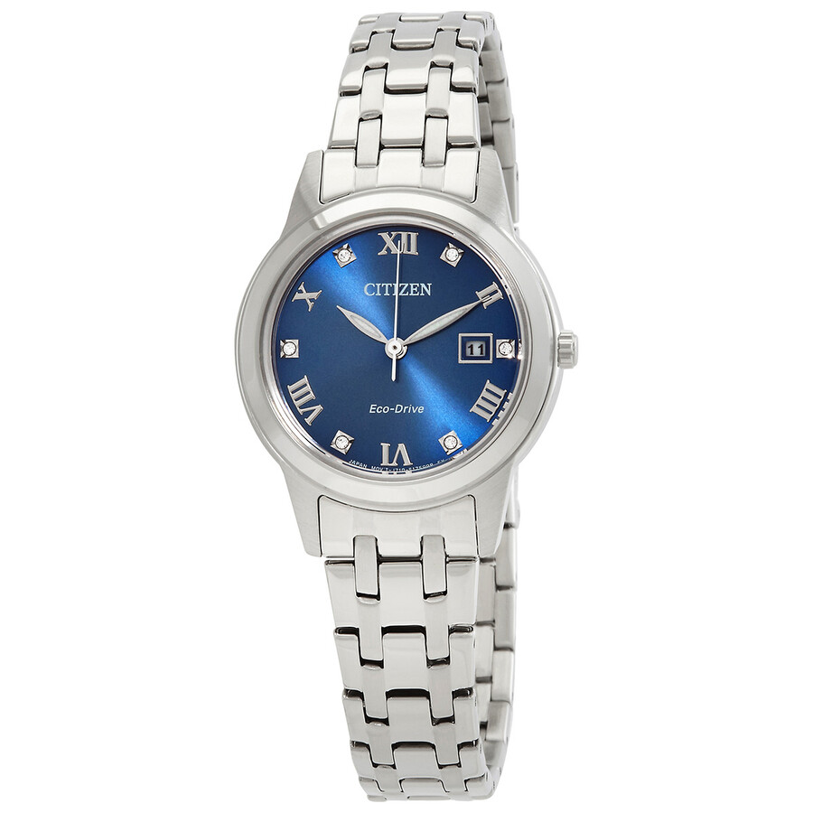 Citizen Eco-Drive Diamond Blue Dial Ladies Watch FE1240-81L 4974374311764 - Watches - Jomashop