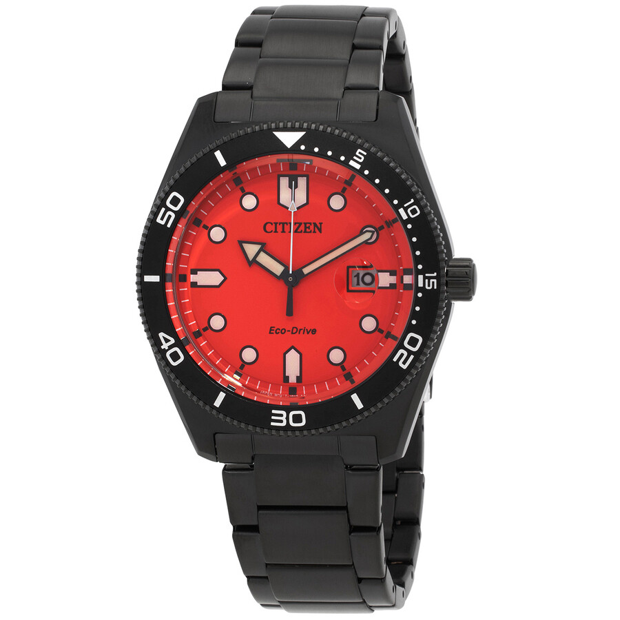 Citizen Eco-Drive Red Dial Men's Watch AW1765-88X 4974374334039 - Watches - Jomashop