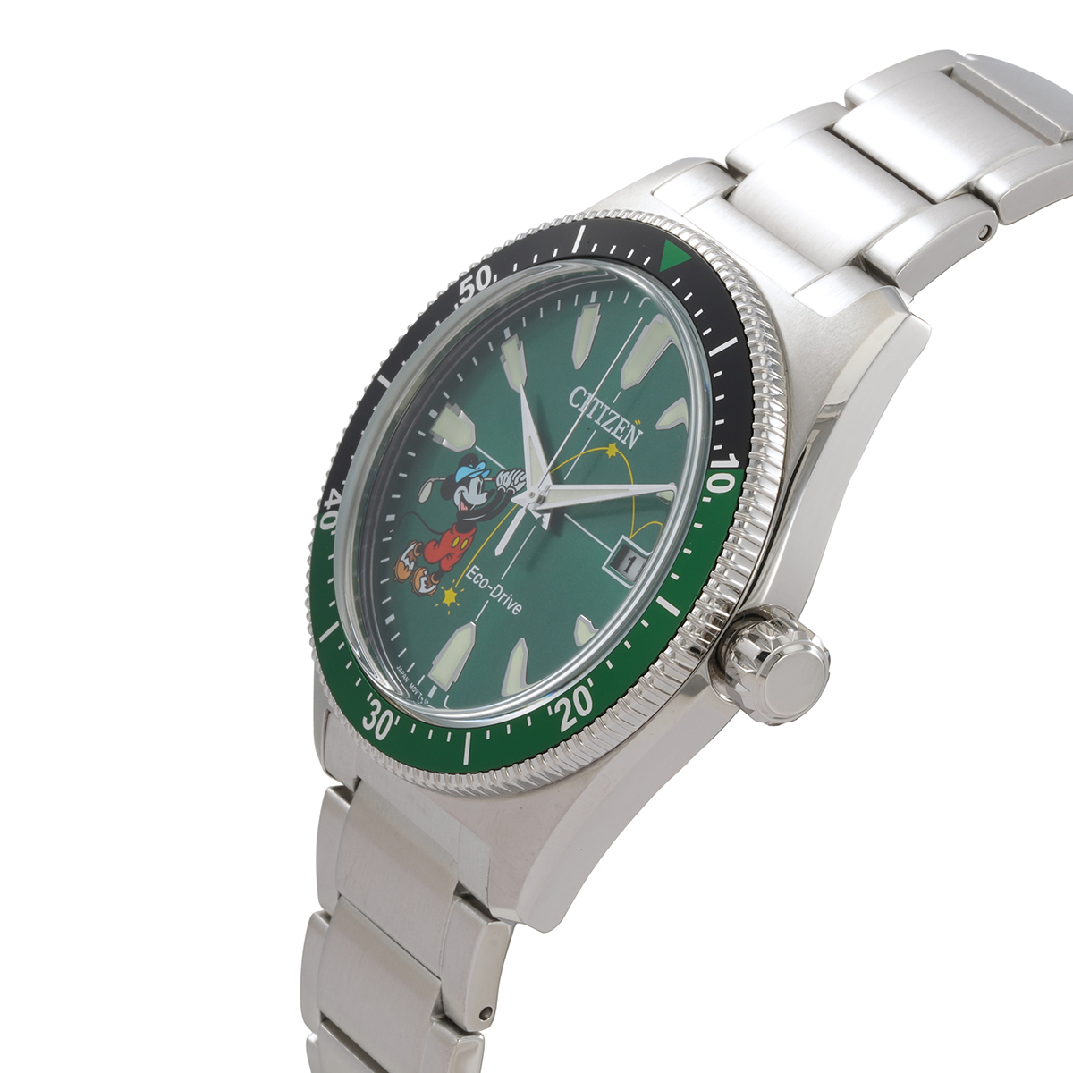 Citizen Green Dial Men's Tee Time Mickey Watch AW1595-78W 013205154775 ...